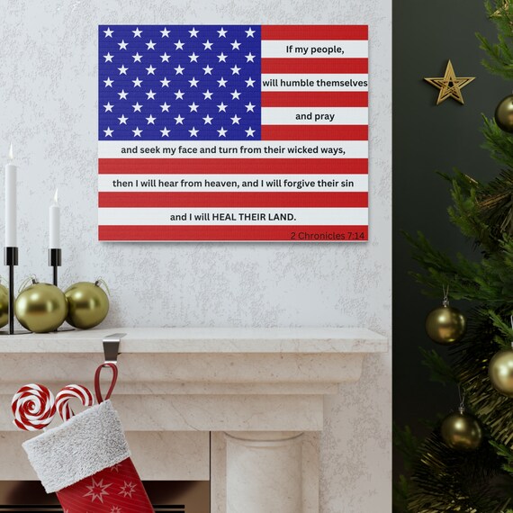 Cool American Flag With Bible Verse