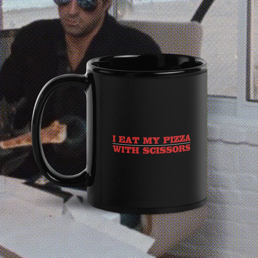 COBRA Movie - I Eat My Pizza With Scissors Parody Funny Mug - Sylvester ...