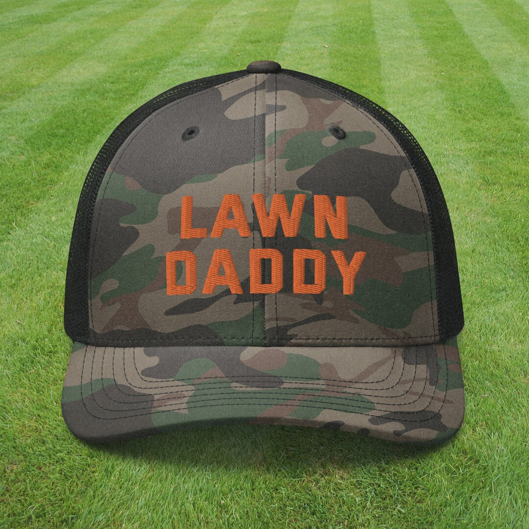LAWN DADDY - Dad Camo Trucker Hat Grass Mowing Father Day Funny Gift ...