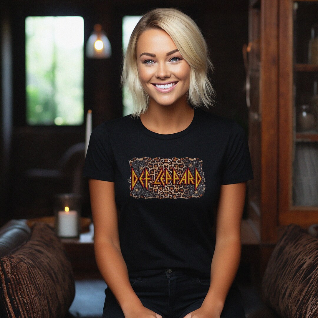 Def Leppard Leopard Print Band Tee Unisex Graphic Rock Shirt - Etsy