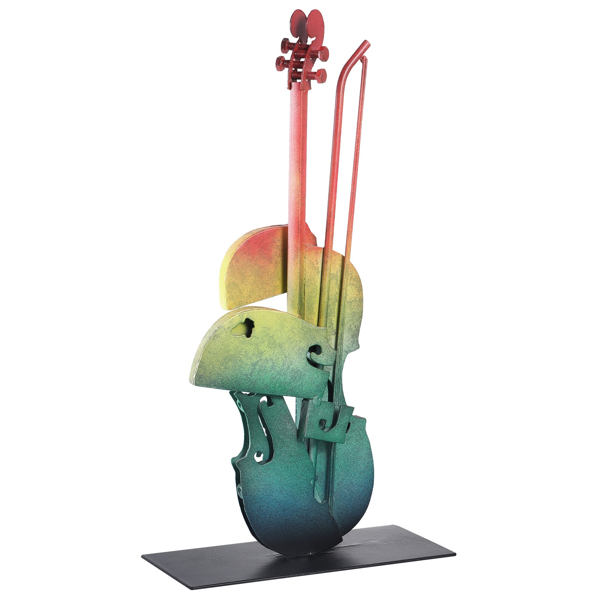 Vintage Violin Metal Statue Handmade Viola Sculpture Figurine Unique ...