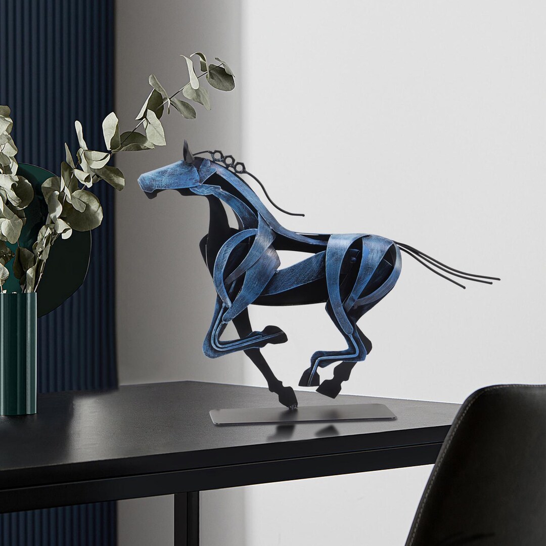 Vintage Metal Horse Sculpture, Handmade & Hand-painted Horse Statue ...