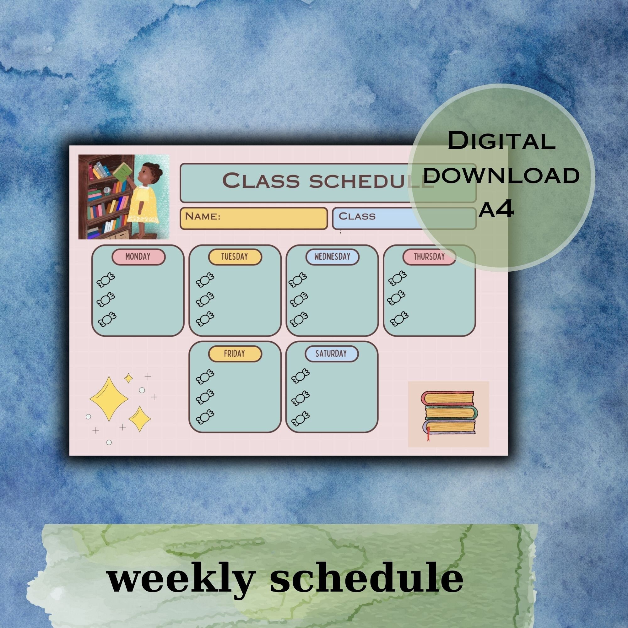 Digital Printable Class Schedule cute Minimalist Class - Etsy
