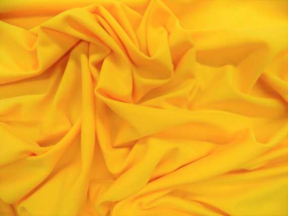 Yellow 4 Way Stretch Polyester Spandex Fabric by the Yard - Etsy