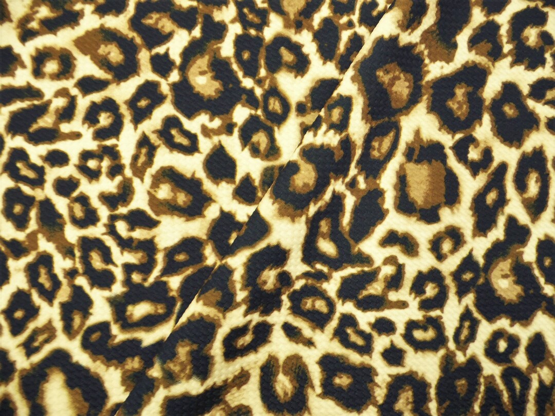 Gold Brown Cheetah Printed Bullet Liverpool Textured 4 Way Stretch ...