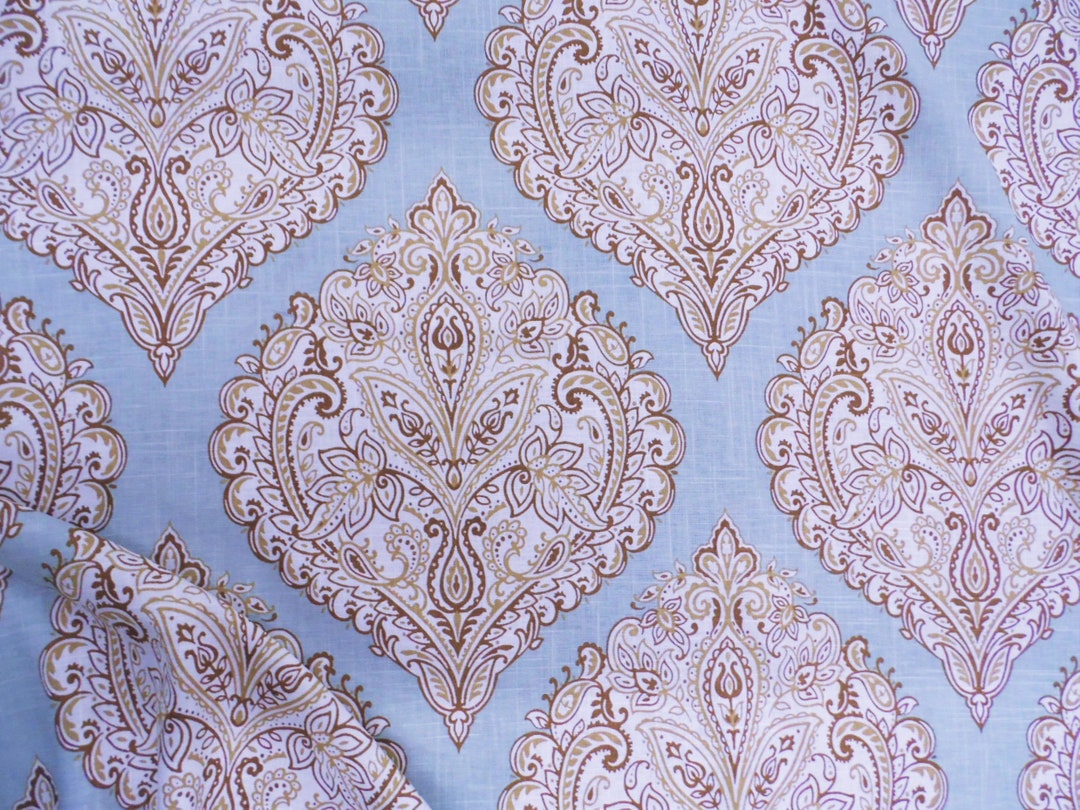Belle Maison Arabella Spray Home Decor Floral Linen Fabric by the Yard ...