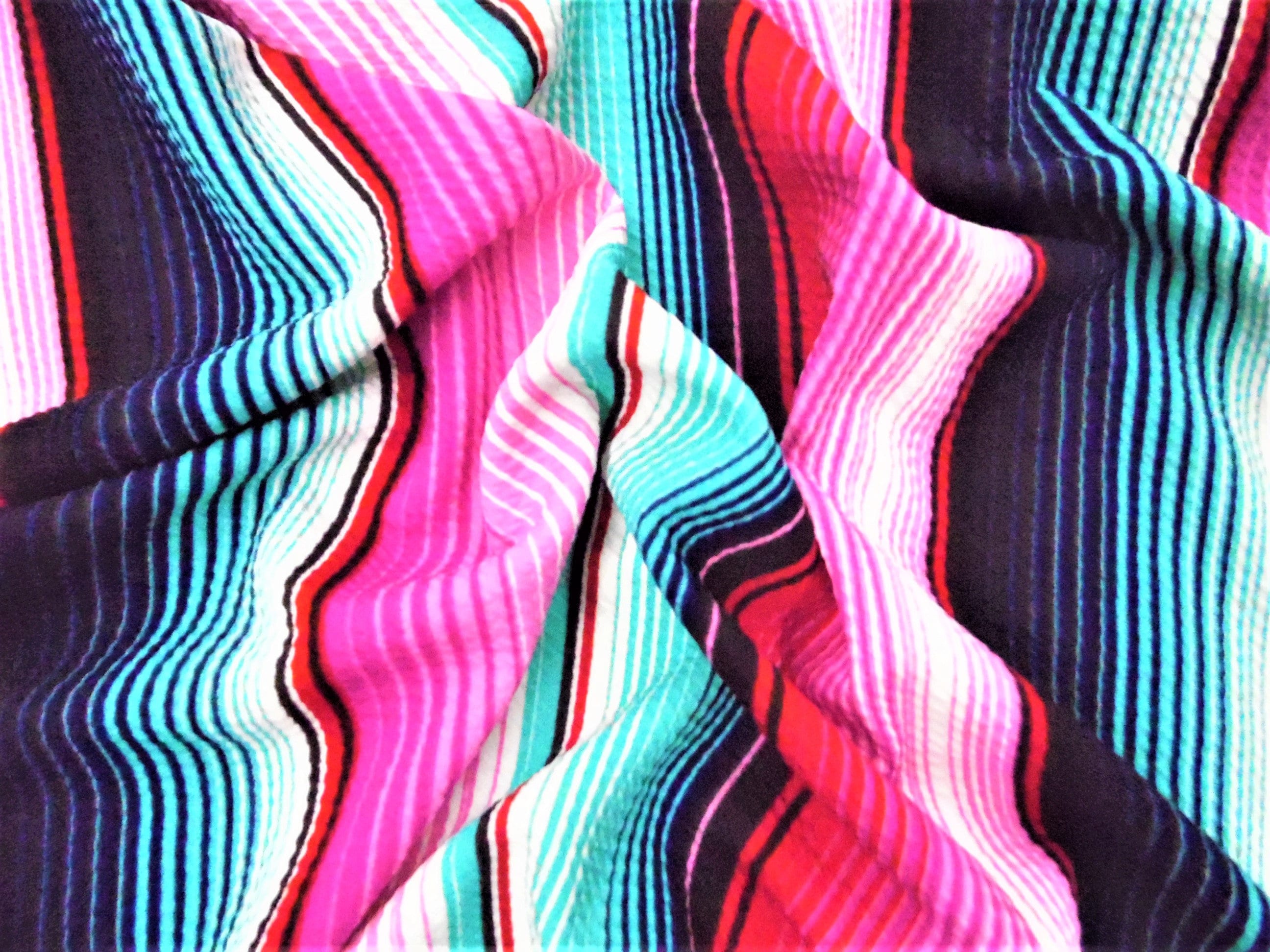 Turquoise Pink Serape Stripe Printed Bullet Liverpool Textured - Etsy