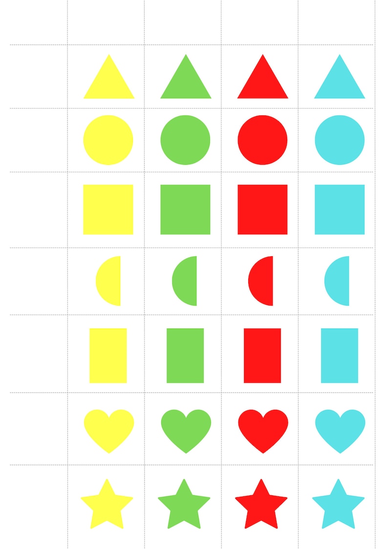 Printable Colorful Sudoku Activity With Shapes Education - Etsy