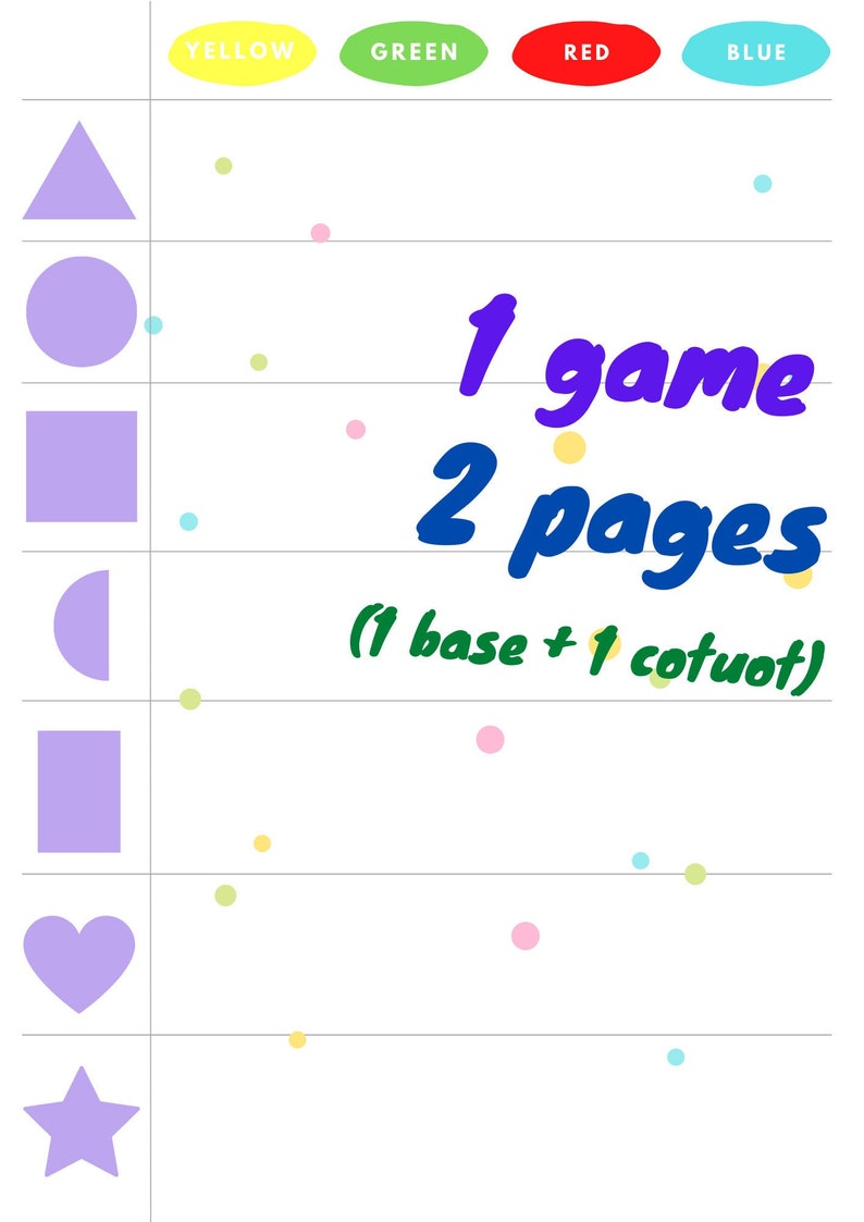 Printable Colorful Sudoku Activity With Shapes Education - Etsy