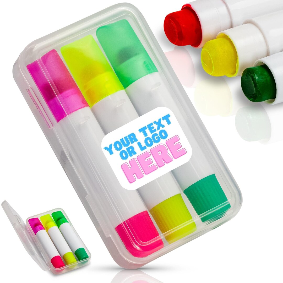 Personalized Gel Highlighters Set of 3 /case ,customize Name, Text, or ...