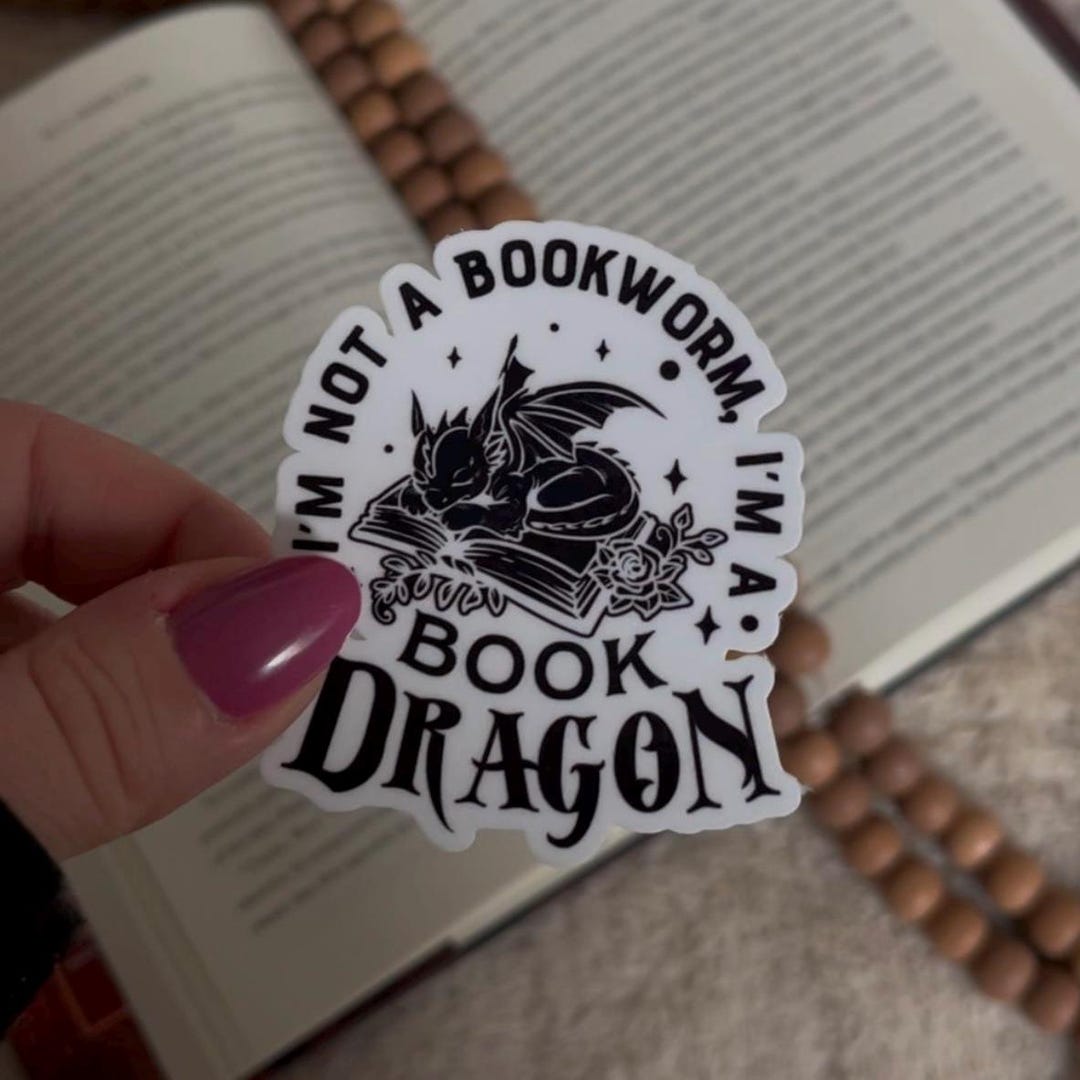 Book Dragon Sticker - Etsy