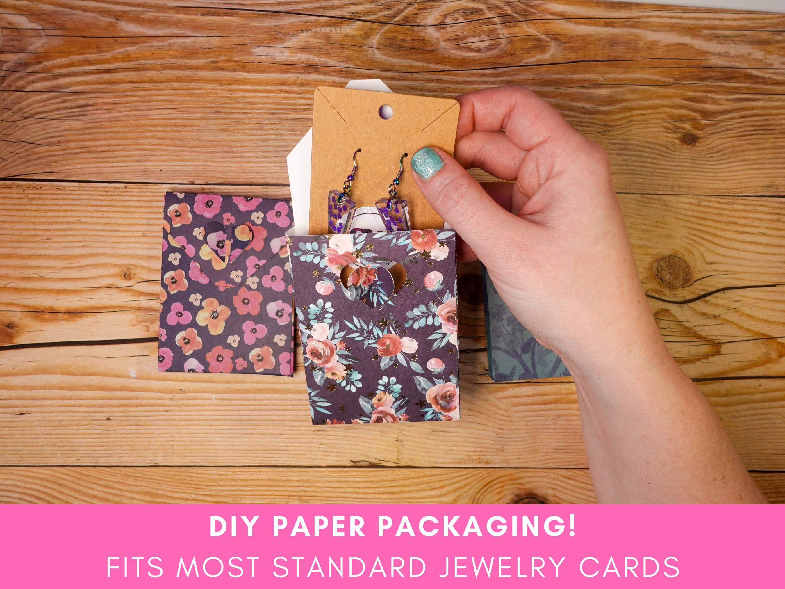 Paper Box Envelope Heart Closure SVG Template Cut Files for Jewelry ...