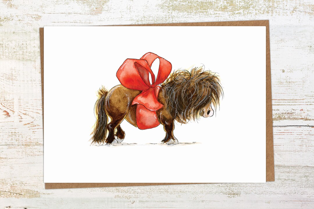 Gift Horse - Pony / Horse Greetings and Birthday Card - A6 Hand ...