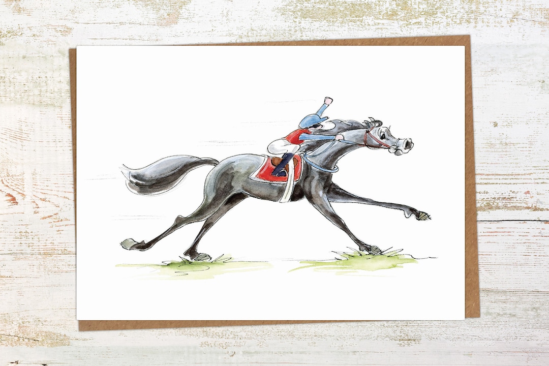Past the Post - Horse Racing Card - A6 Horse Racing Birthday Card ...