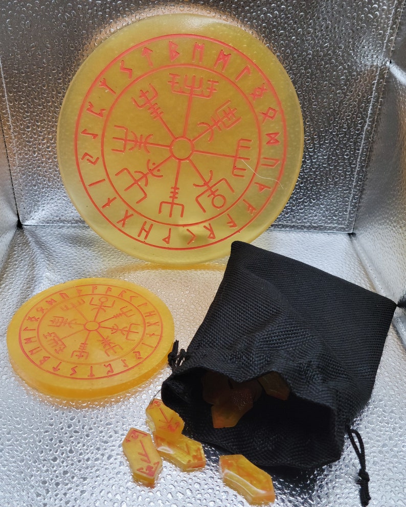 Norse Pagan Runes and Compass Set - Etsy