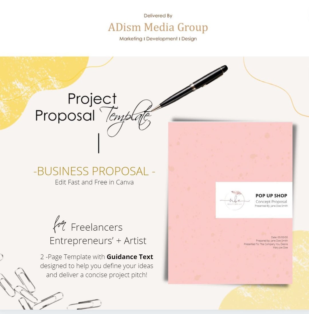 Popup Shop Proposal Templateproject Pitchbusiness - Etsy