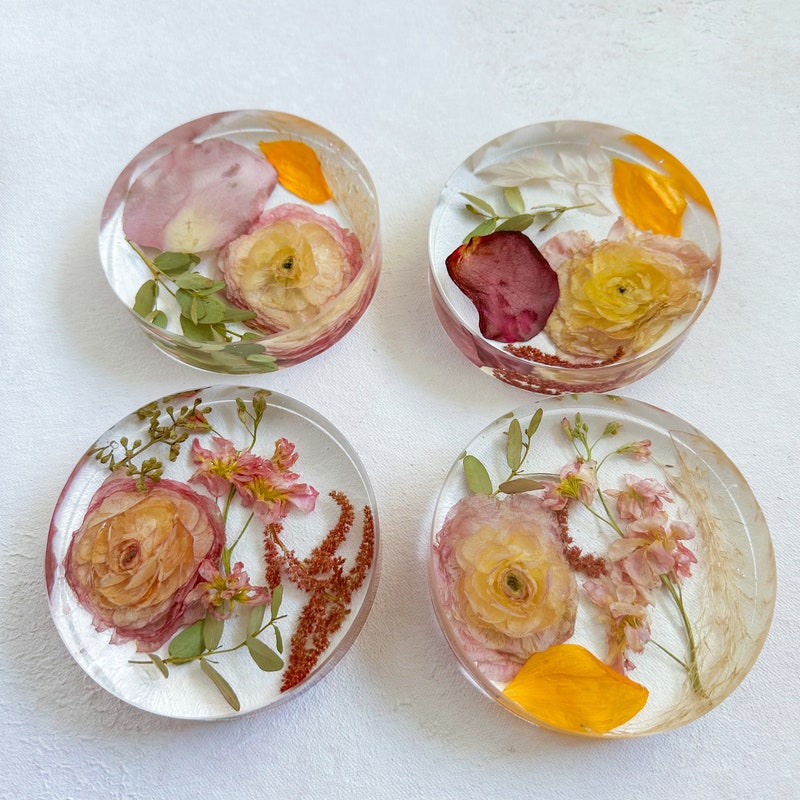 Resin Flower Coaster - Etsy Australia