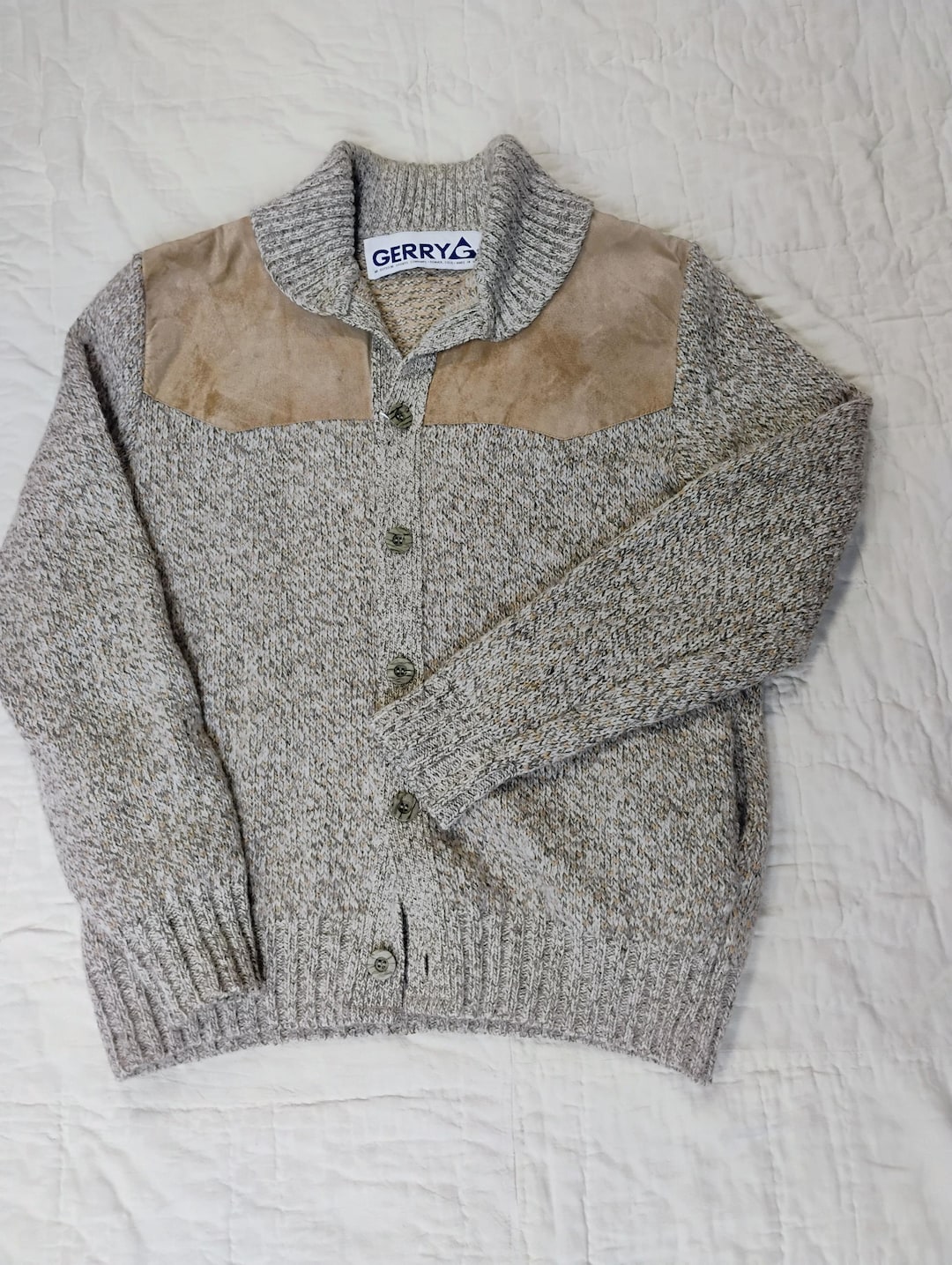 Vintage Professor Preppy Cardigan With Patches, Made in the USA- Gerry ...
