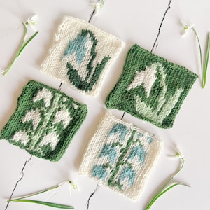 January Colourwork Knitting Patterns - Snowdrops and Bluebells - PDF ...
