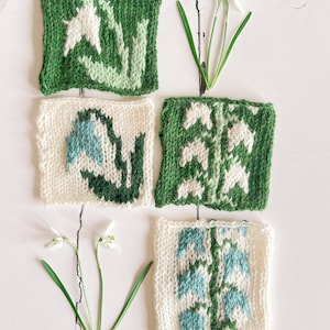 January Colourwork Knitting Patterns - Snowdrops and Bluebells - PDF Pattern - Etsy