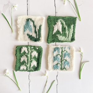 January Colourwork Knitting Patterns - Snowdrops and Bluebells - PDF Pattern - Etsy