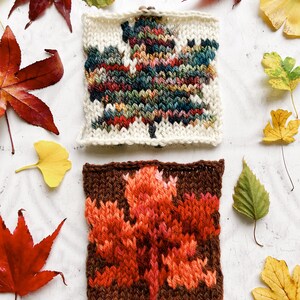 November Colourwork Knitting Patterns - Autumn, Fall, Leaves - PDF ...