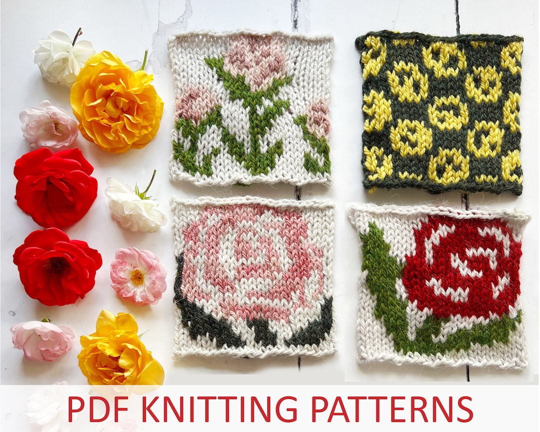 June Colourwork Knitting Patterns - Roses, Vintage Florals, Floral ...