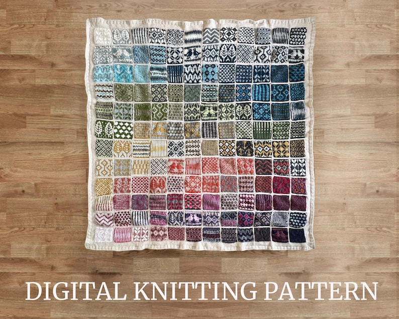 Peace by Piece Blanket Pattern - Digital Knitting Pattern - Colourwork ...