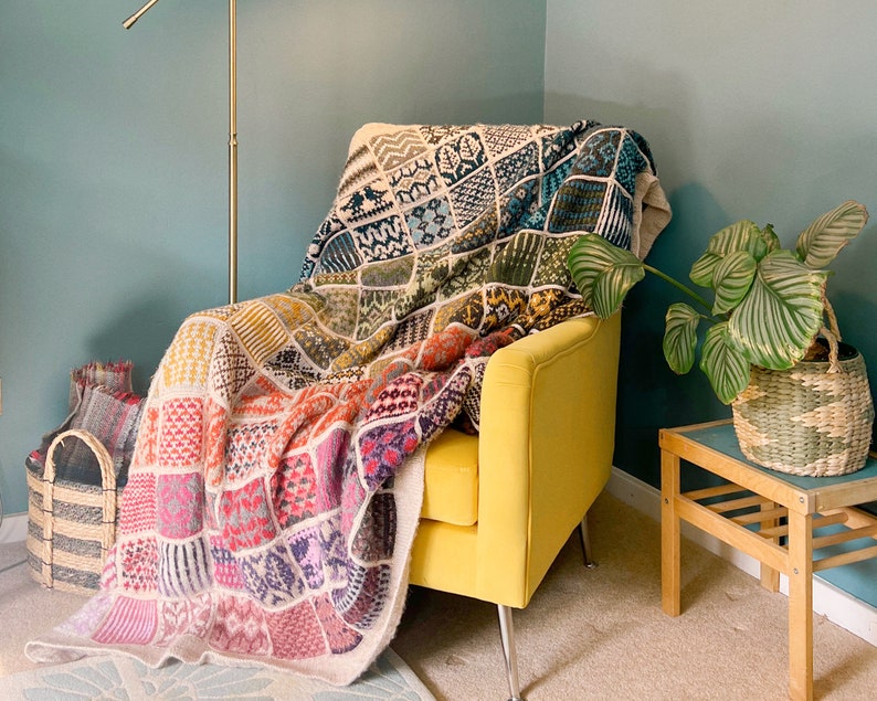 Peace by Piece Blanket Pattern - Digital Knitting Pattern - Colourwork ...