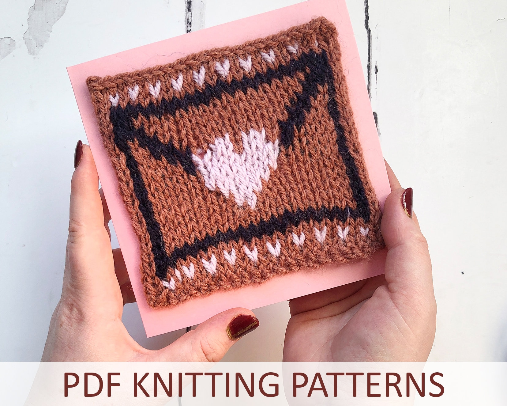 February Colourwork Knitting Patterns - Lovehearts Love Letter Heart ...