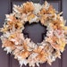 Fall Foliage Wreath, Tan Maple Leaf and Berry Fall Wreath, Neutral Fall ...