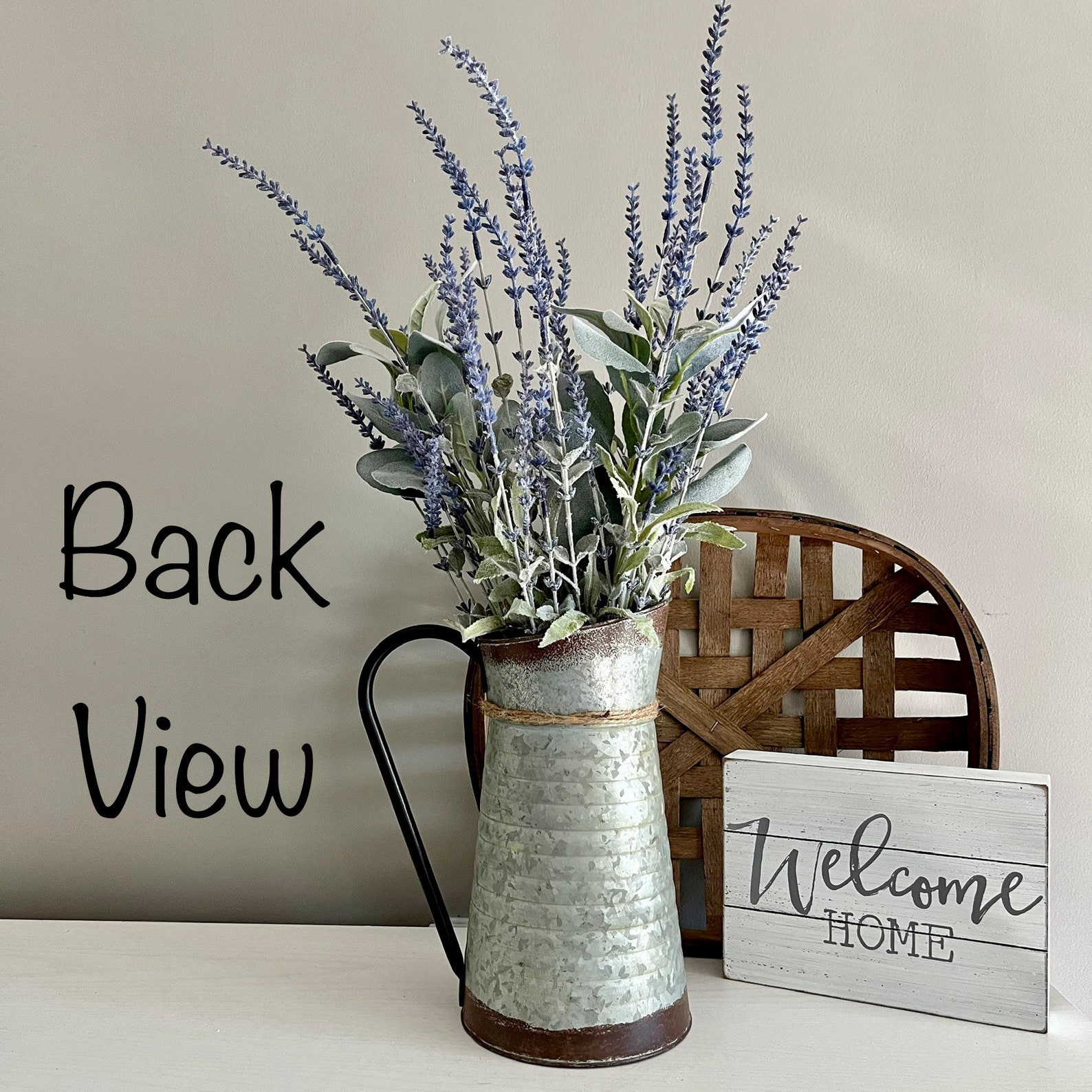 Lavender and Lamb's Ear in Galvanized Milk Jug or Pitcher - Etsy