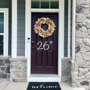 Fall Foliage Wreath, Tan Maple Leaf and Berry Fall Wreath, Neutral Fall ...