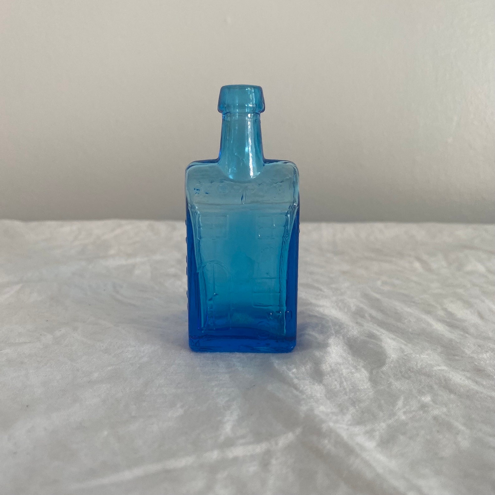 Vintage Wheaton Blue Glass House Glass Whiskey Bottle Vase, E. C. Booz ...