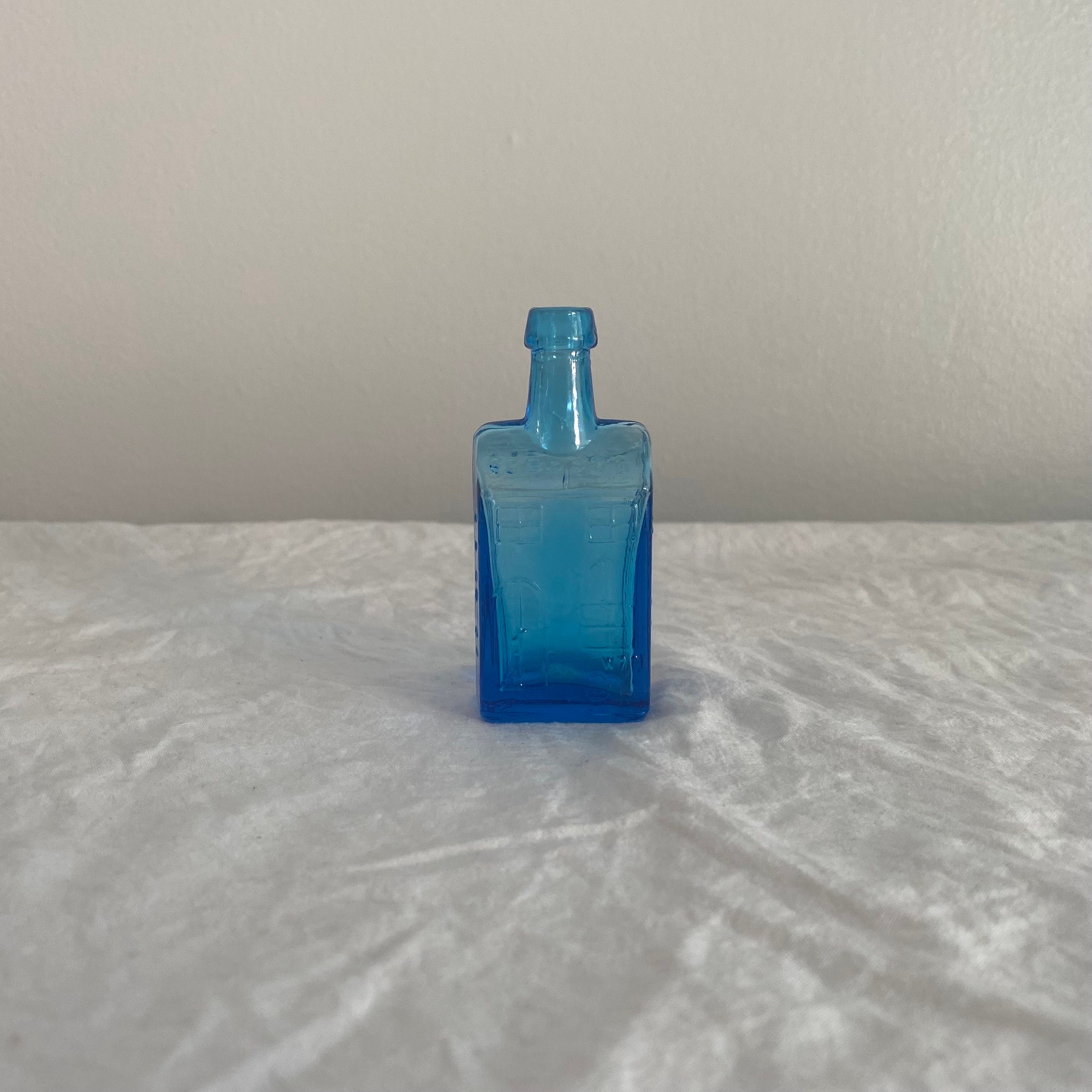 Vintage Wheaton Blue Glass House Glass Whiskey Bottle Vase, E. C. Booz ...