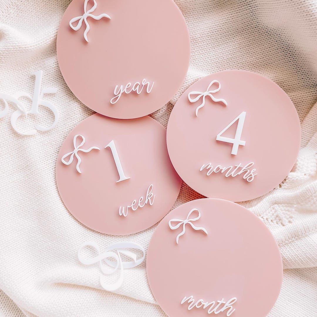 Acrylic Baby Milestone Set: Interchangeable Discs, Photo Prop - Etsy