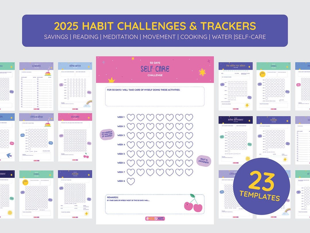 2025 Habit Tracker | Printable Tracker | Habit Template | 100 Day ...
