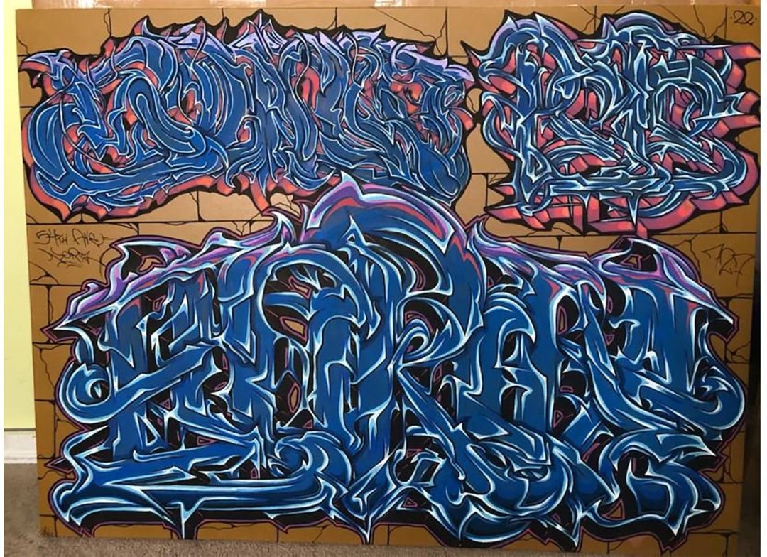 Custom Graffiti Canvas sizes Vary - Etsy