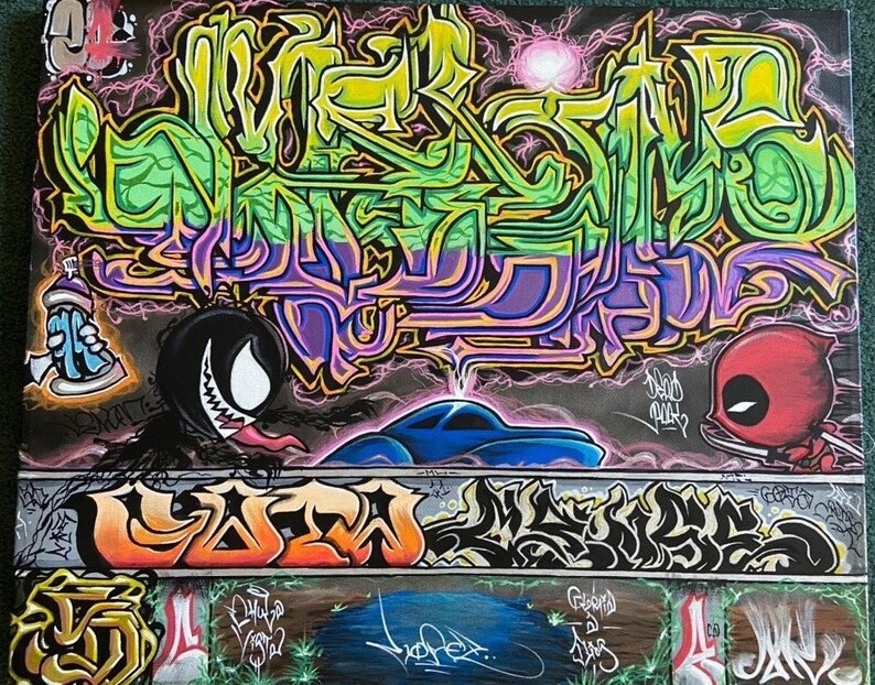 Custom Graffiti Canvas sizes Vary - Etsy