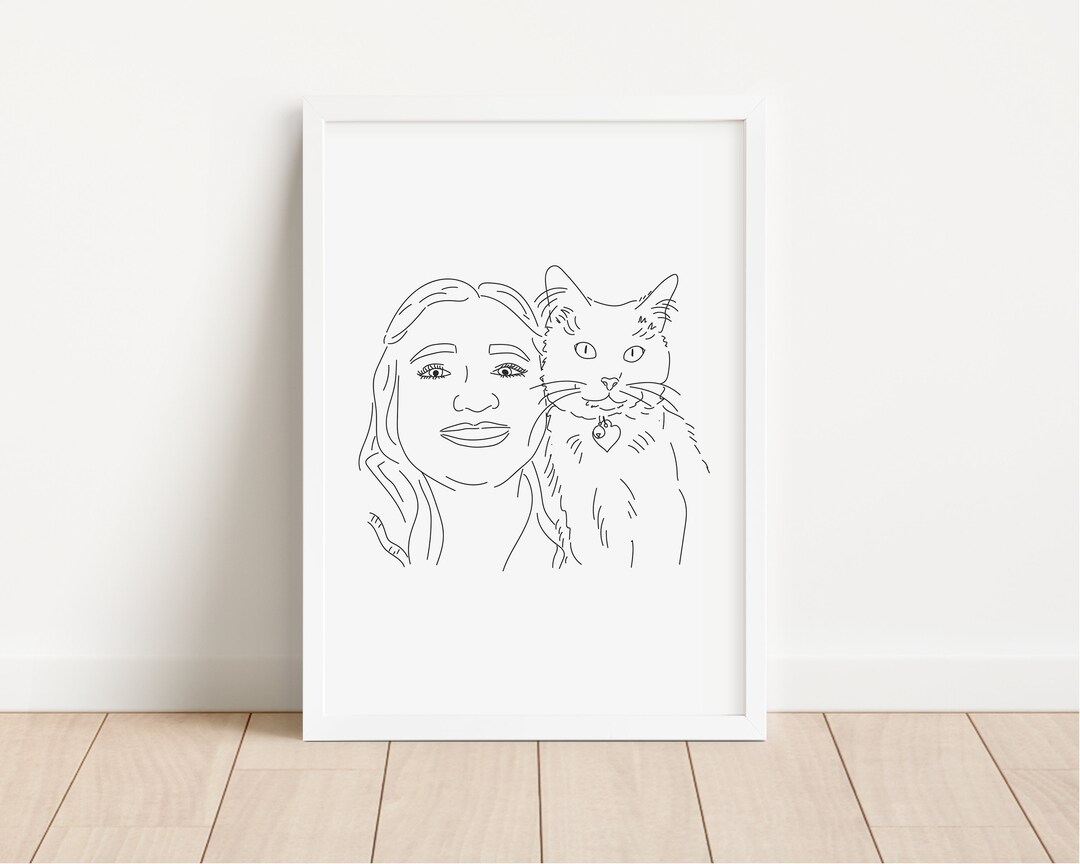 Detailed Portrait - DIGITAL FILE - Line Art, Line Drawing, Illustration ...