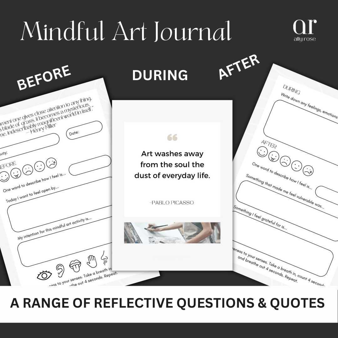 ART JOURNAL Minimal Design- Mindful Art, Reflection Journal, Expressive ...