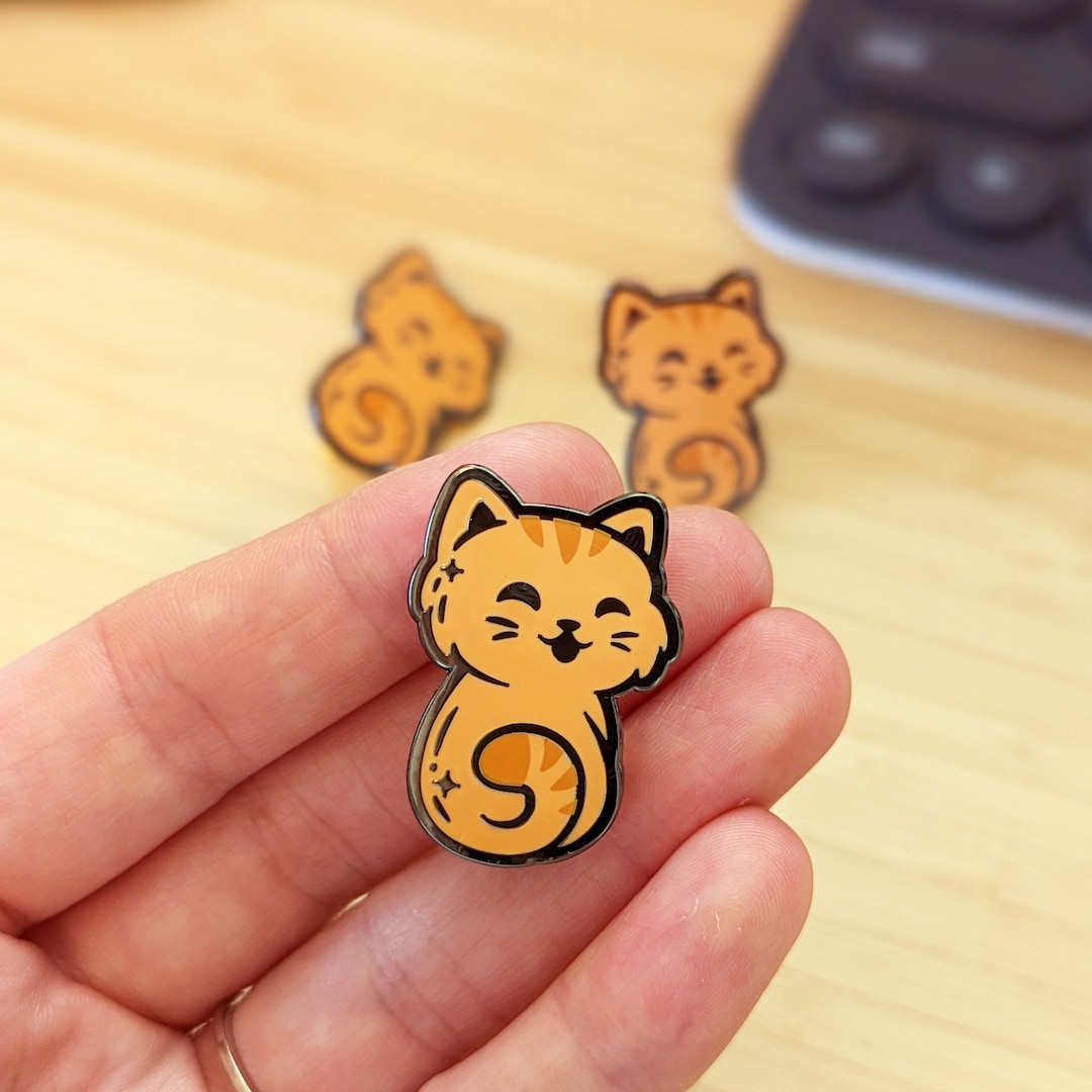 Orange Tabby Cat Hard Enamel Pin - Etsy