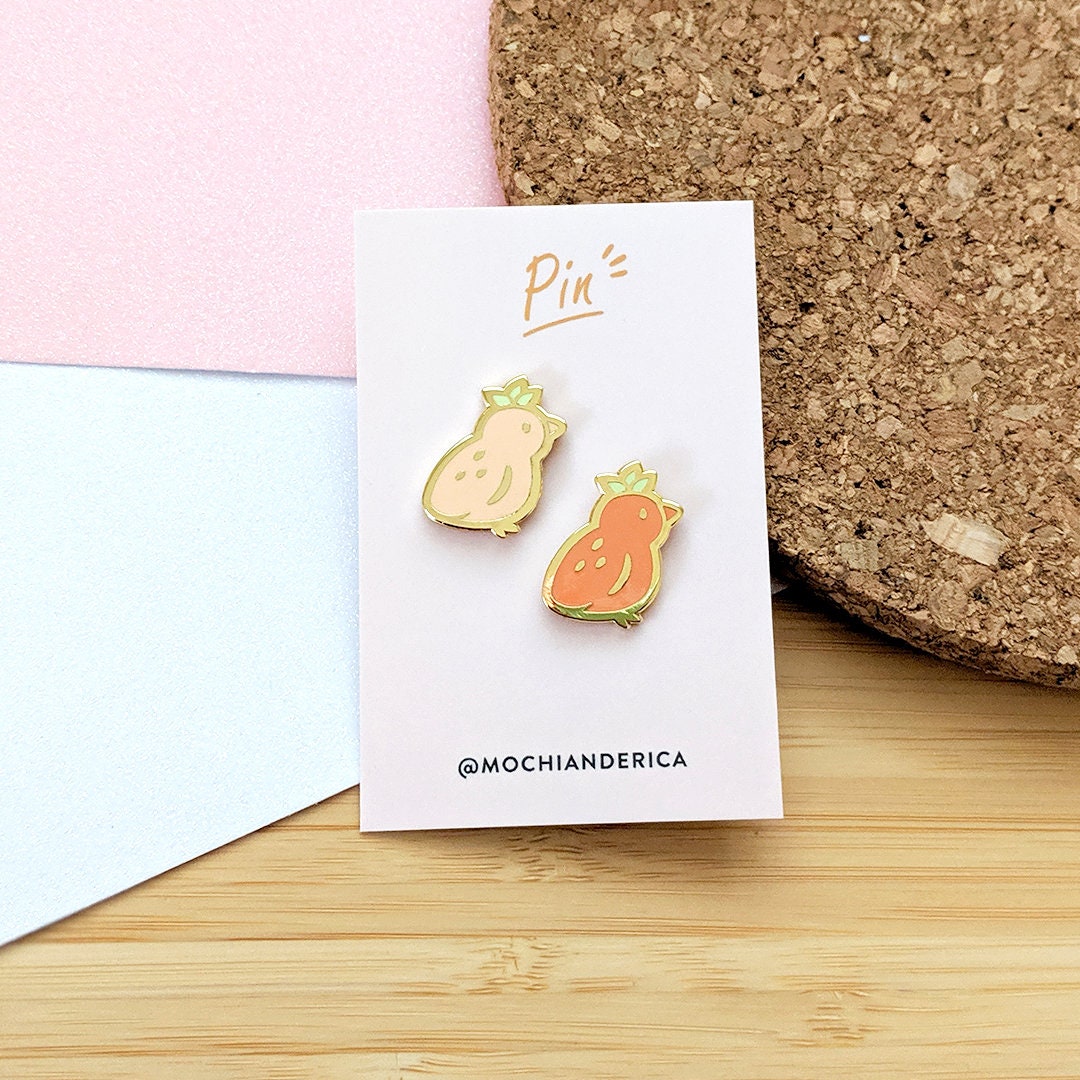 Strawberry Finch Hard Enamel Pin - Etsy