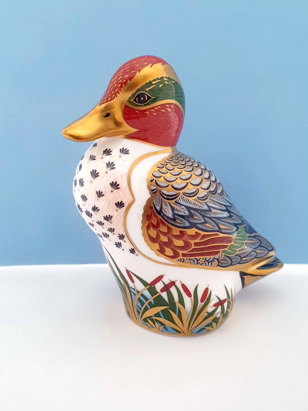 Royal Crown Derby GREEN WINGED TEAL Paperweight Gold Stopper, Boxed - Etsy