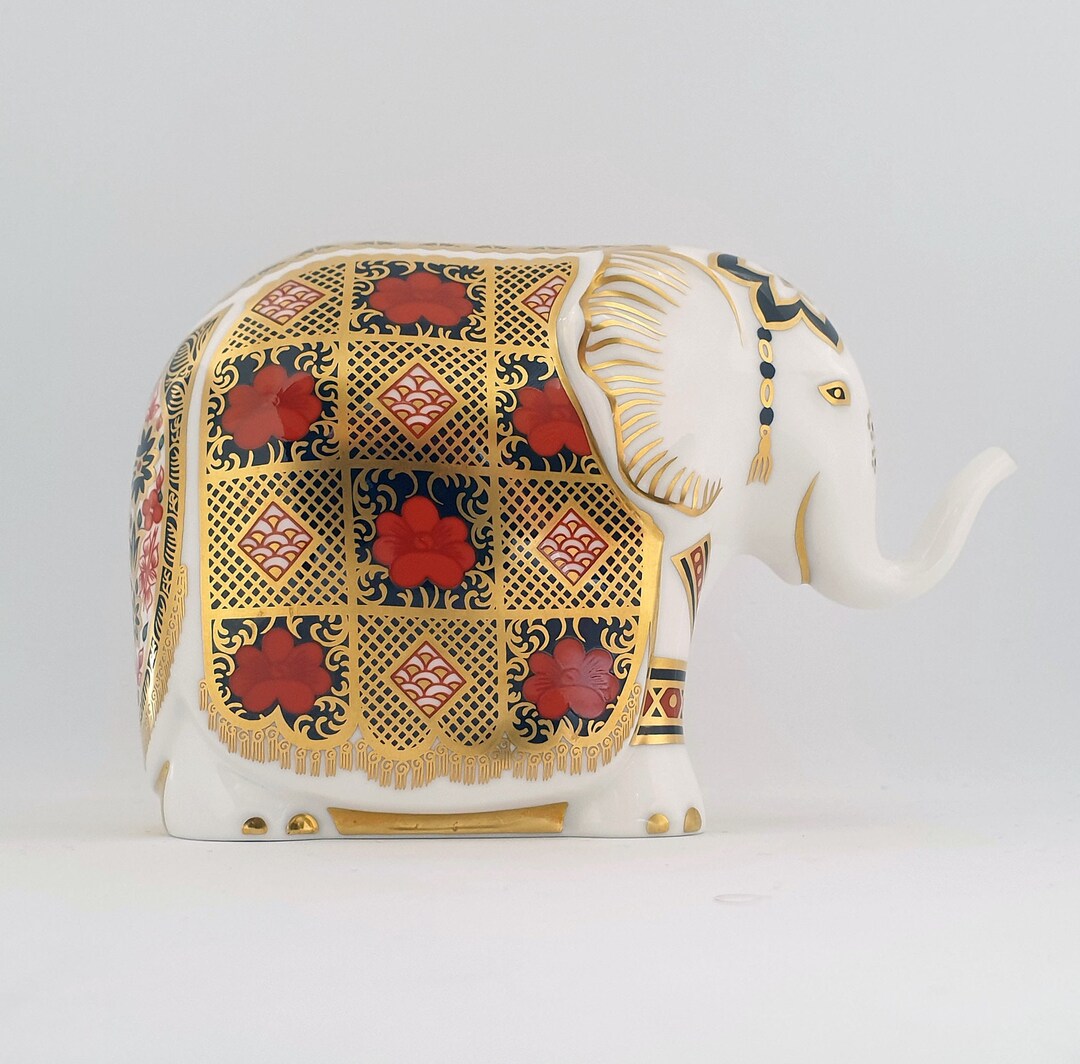 Royal Crown Derby OLD IMARI ELEPHANT Paperweight Gold Stopper - Etsy