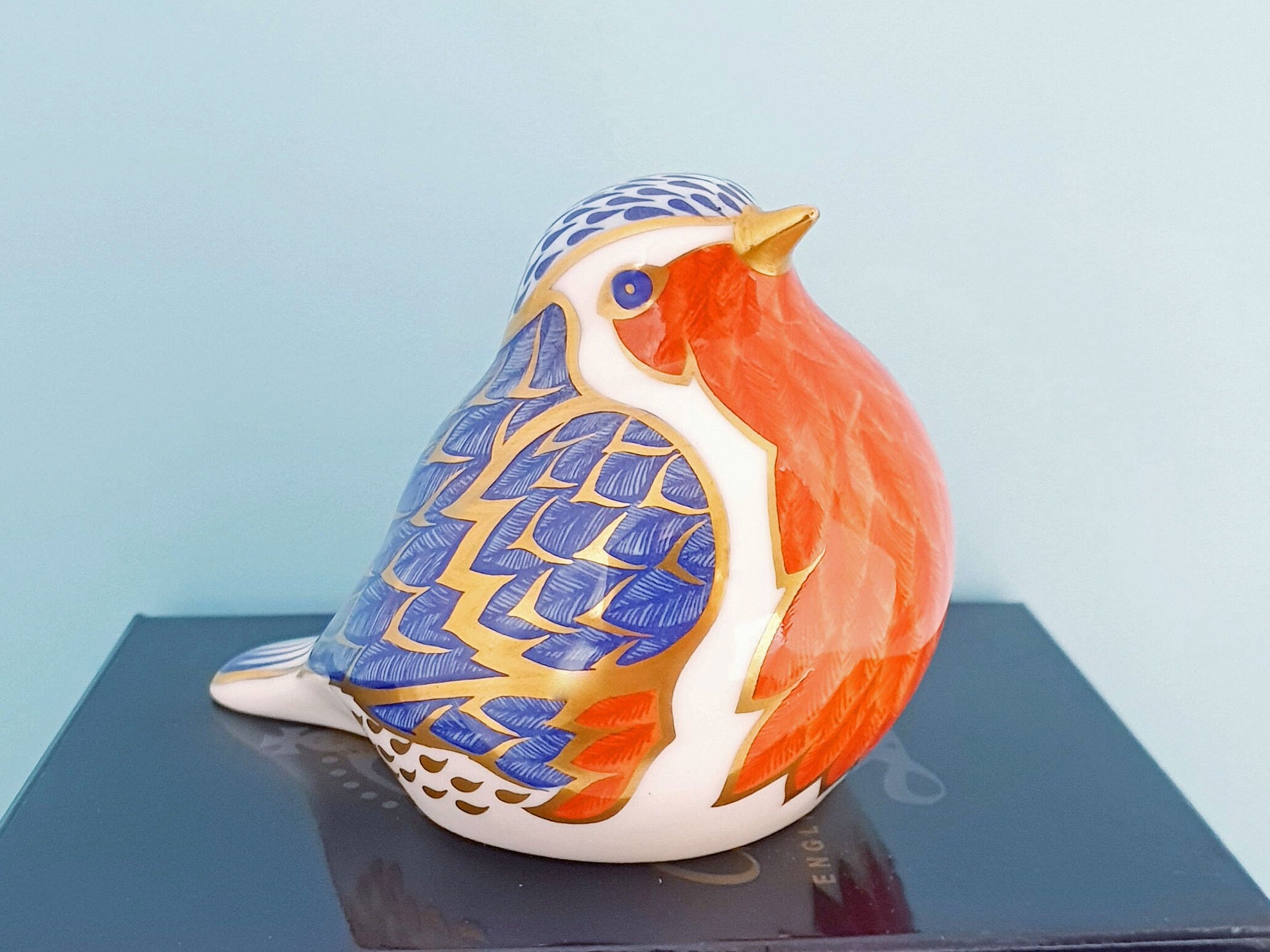 Royal Crown Derby ROBIN Paperweight Gold Stopper - Etsy