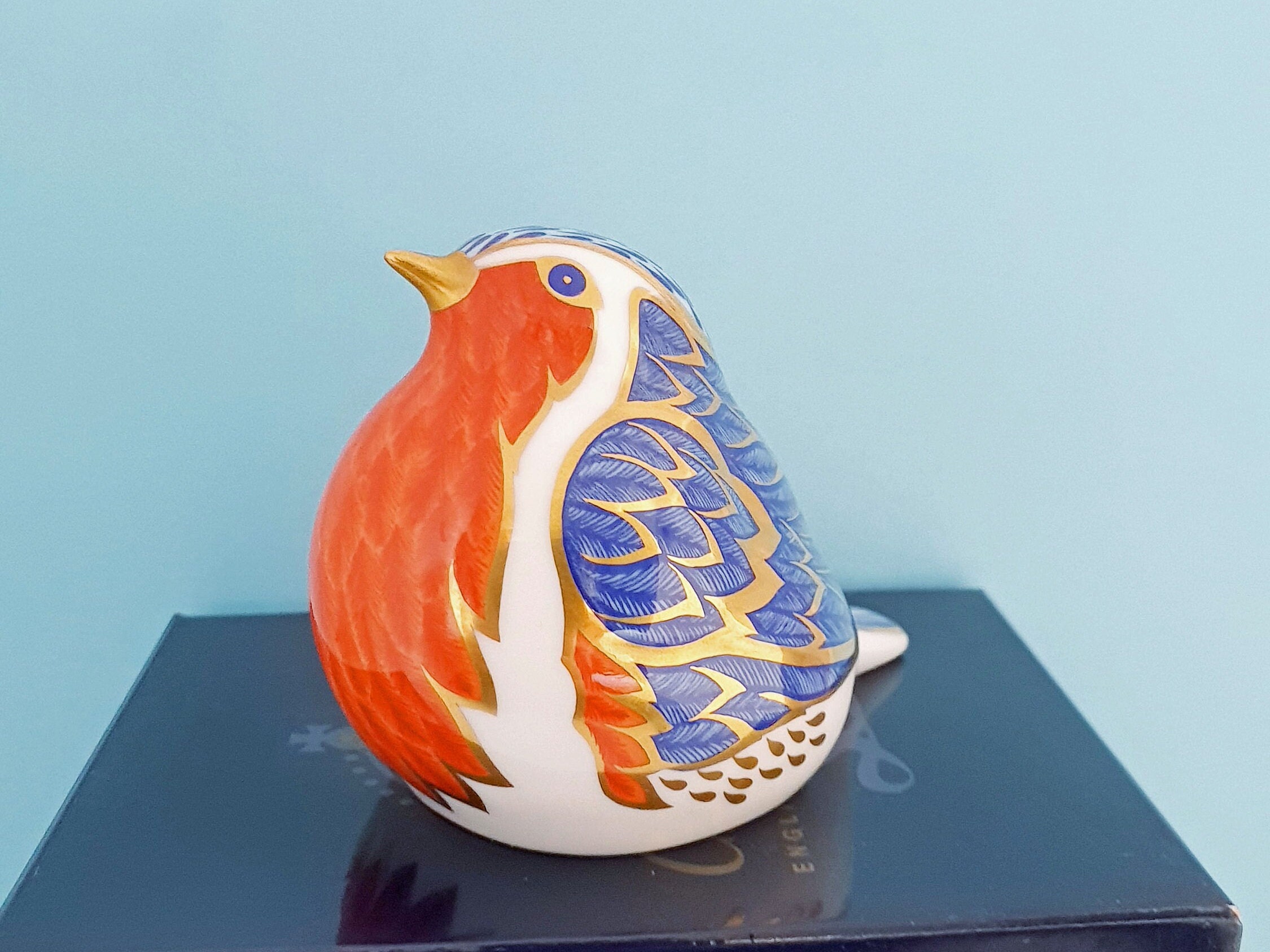 Royal Crown Derby ROBIN Paperweight Gold Stopper - Etsy
