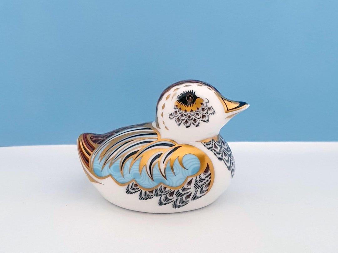 Royal Crown Derby Paperweight DUCKLING COLLECTORS GUILD Gold Stopper - Etsy