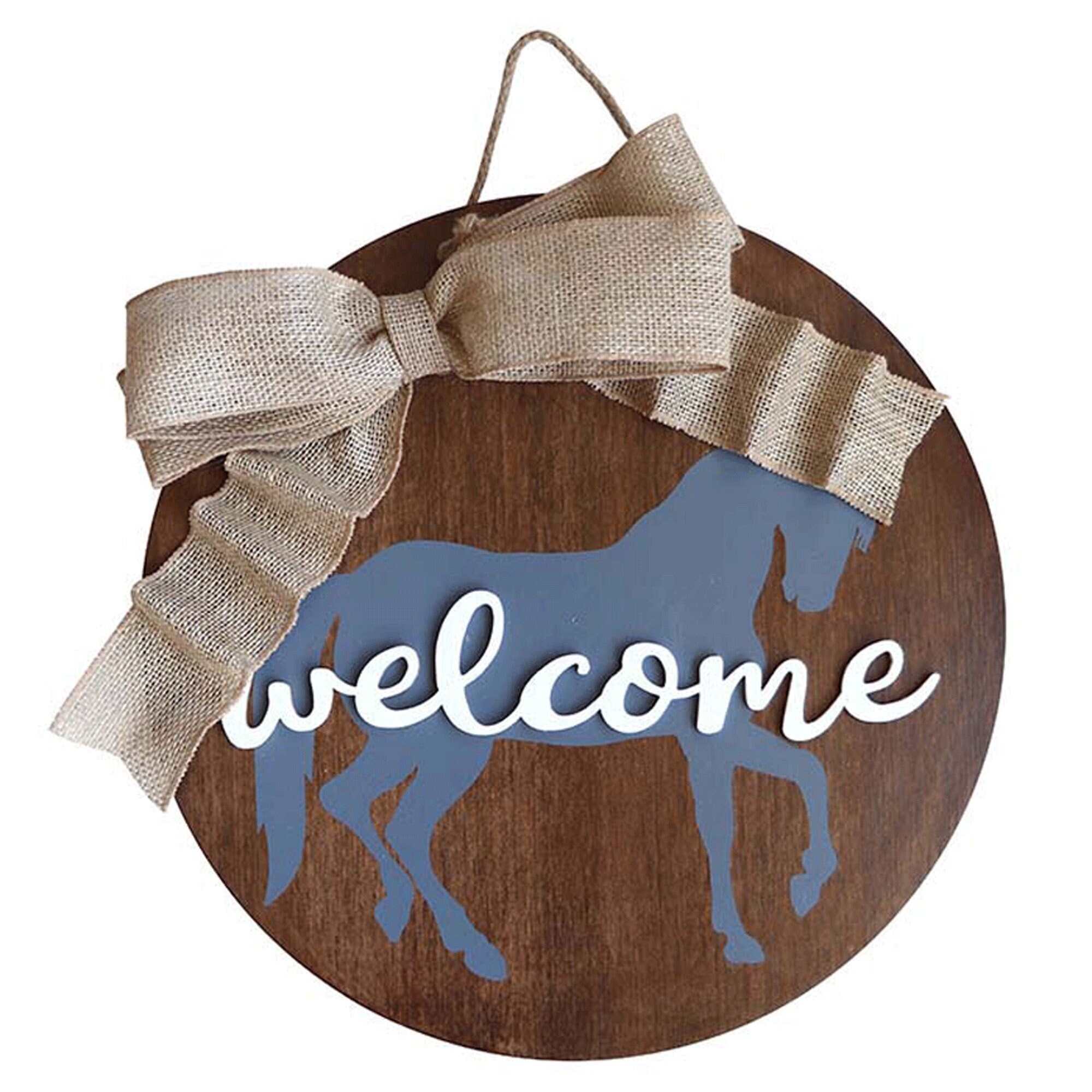 Welcome Horse Door Round Sign - Etsy