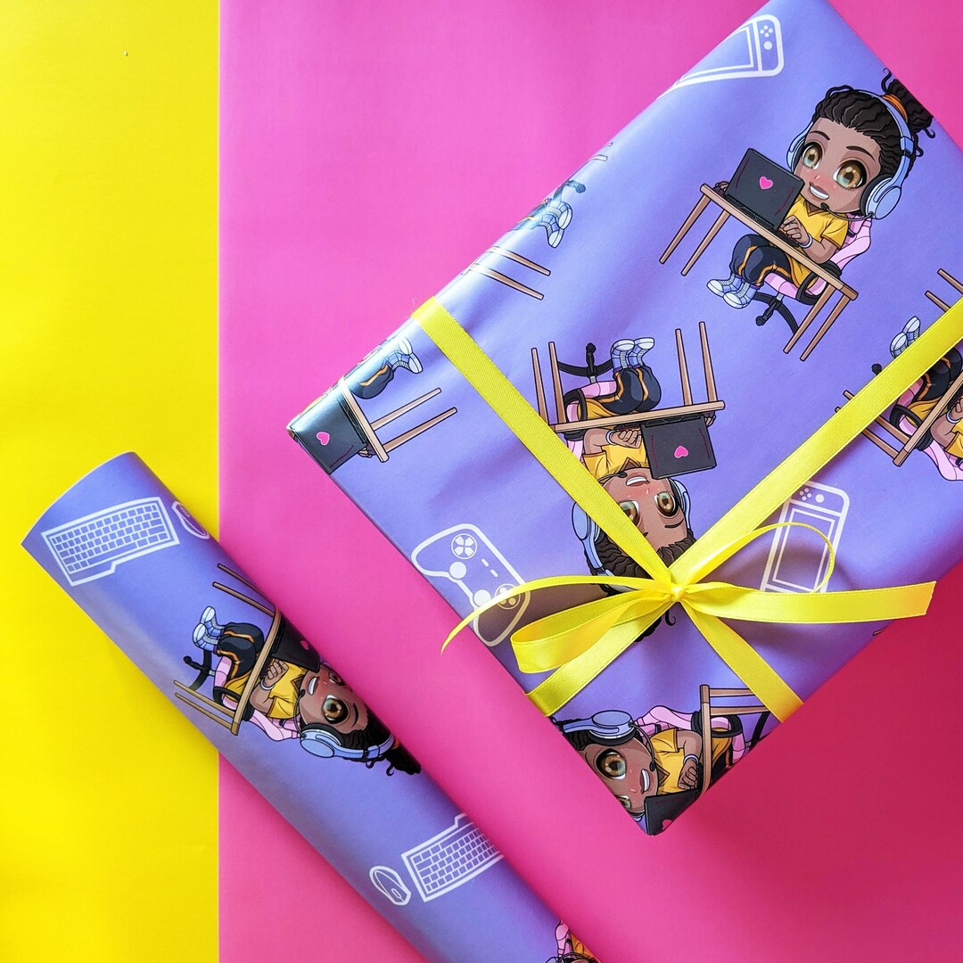 Gamer Girl Wrapping Paper PC Gaming Gift Wrap Birthday - Etsy